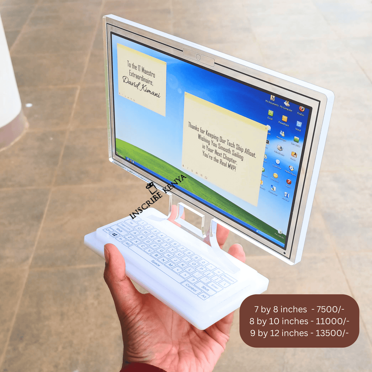 Computer / laptop theme acrylic award trophy. – InscribedGiftsKe