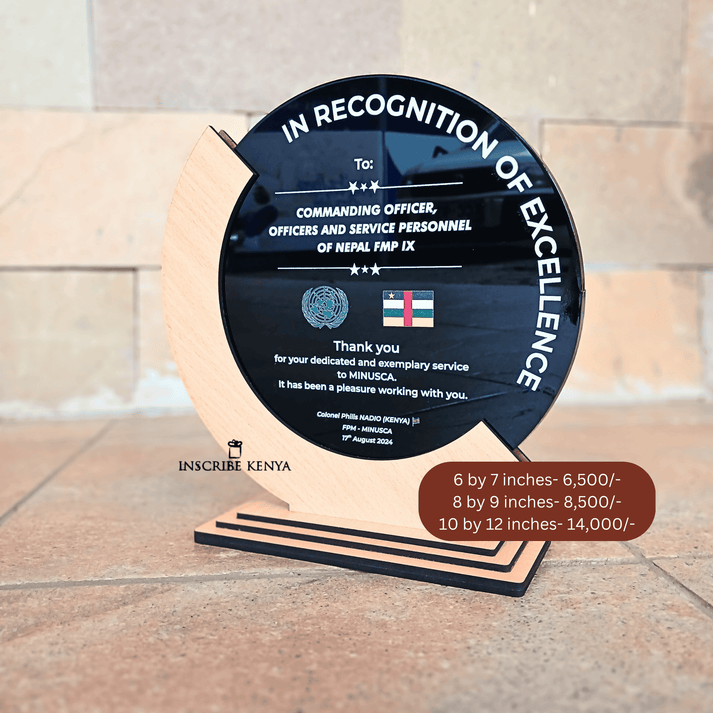 Acrylic Round Trophy / Award / Plaque – InscribedGiftsKe