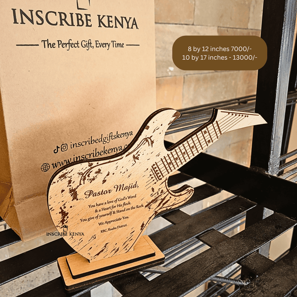 Wooden Guitar Plaque. – InscribedGiftsKe