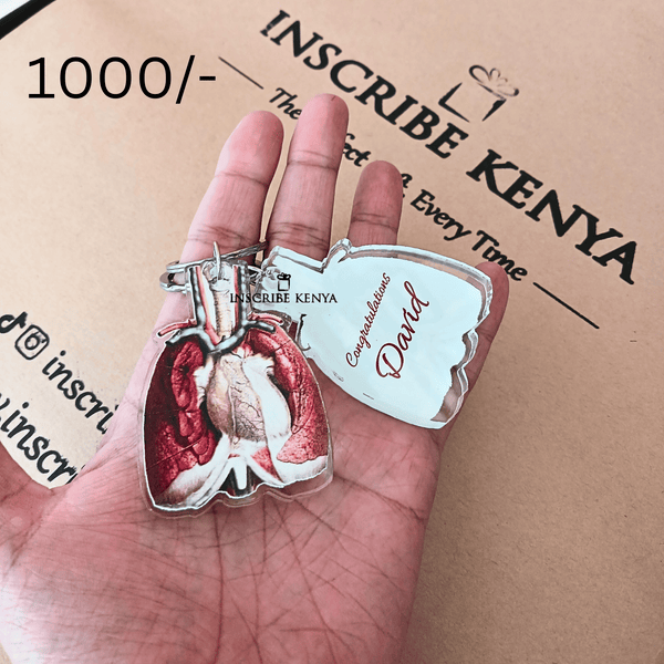 Cardiology Heart/lungs themed acrylic keychain – InscribedGiftsKe