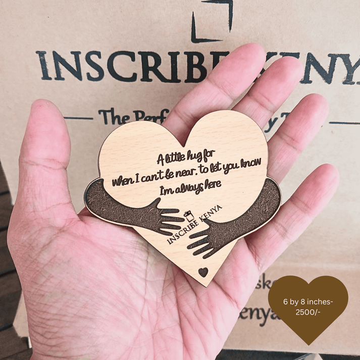 Palm Sized Heart Hug Plaque – InscribedGiftsKe