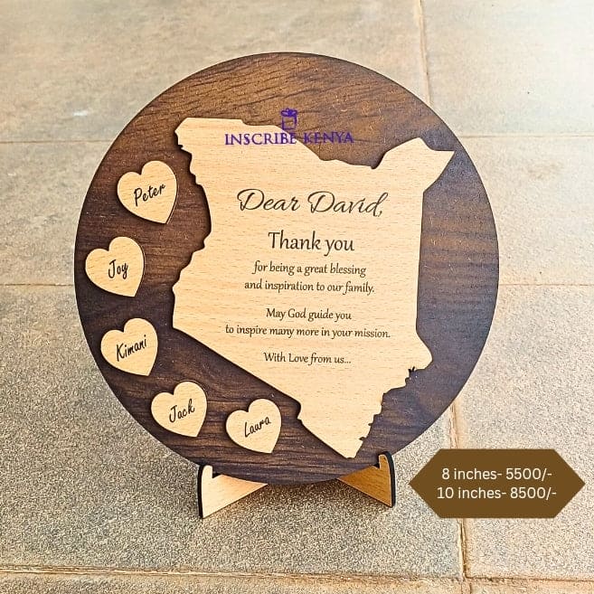Kenya theme wooden plaque – InscribedGiftsKe
