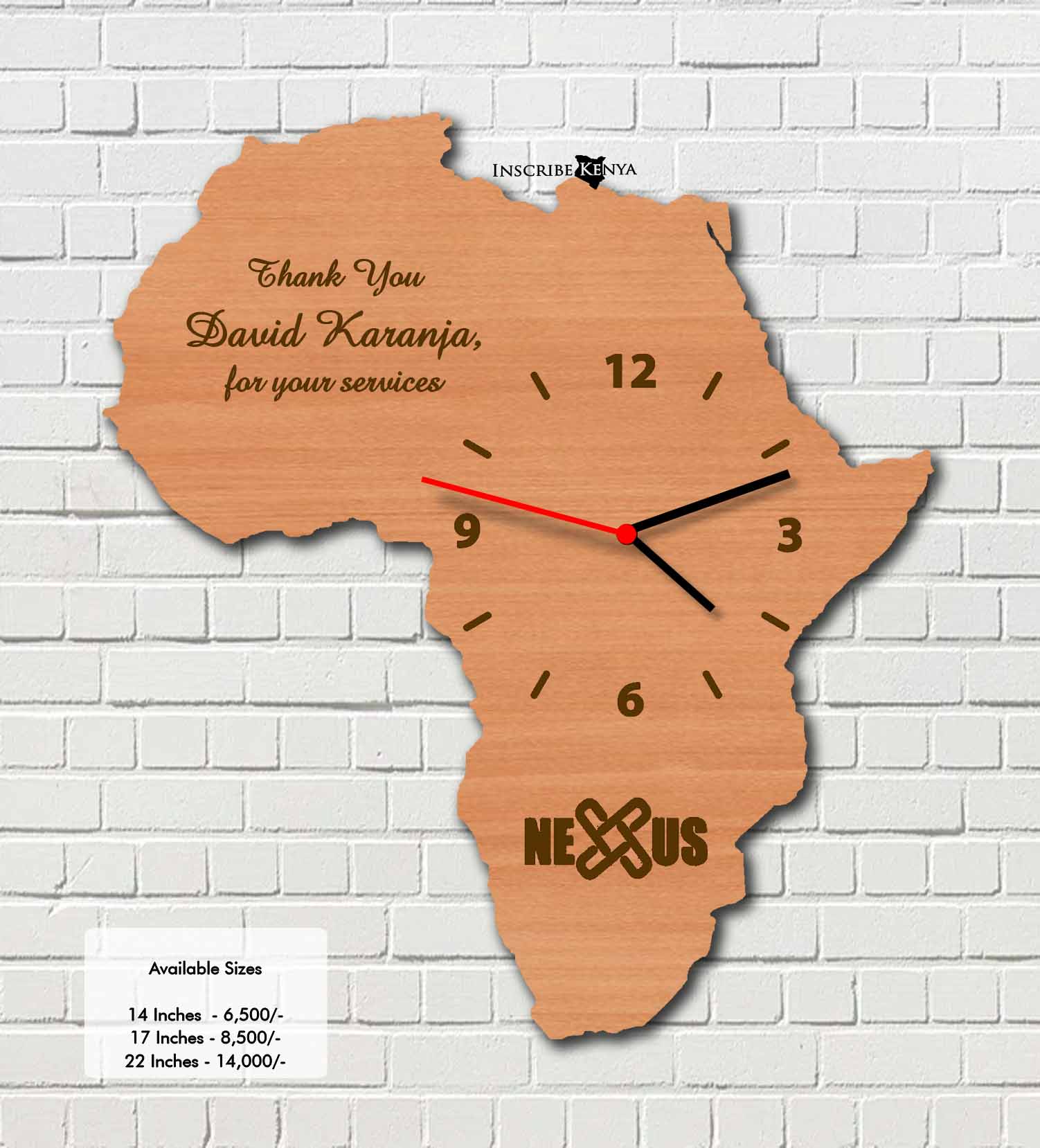 Wooden Africa Wall Clock Light – InscribedGiftsKe