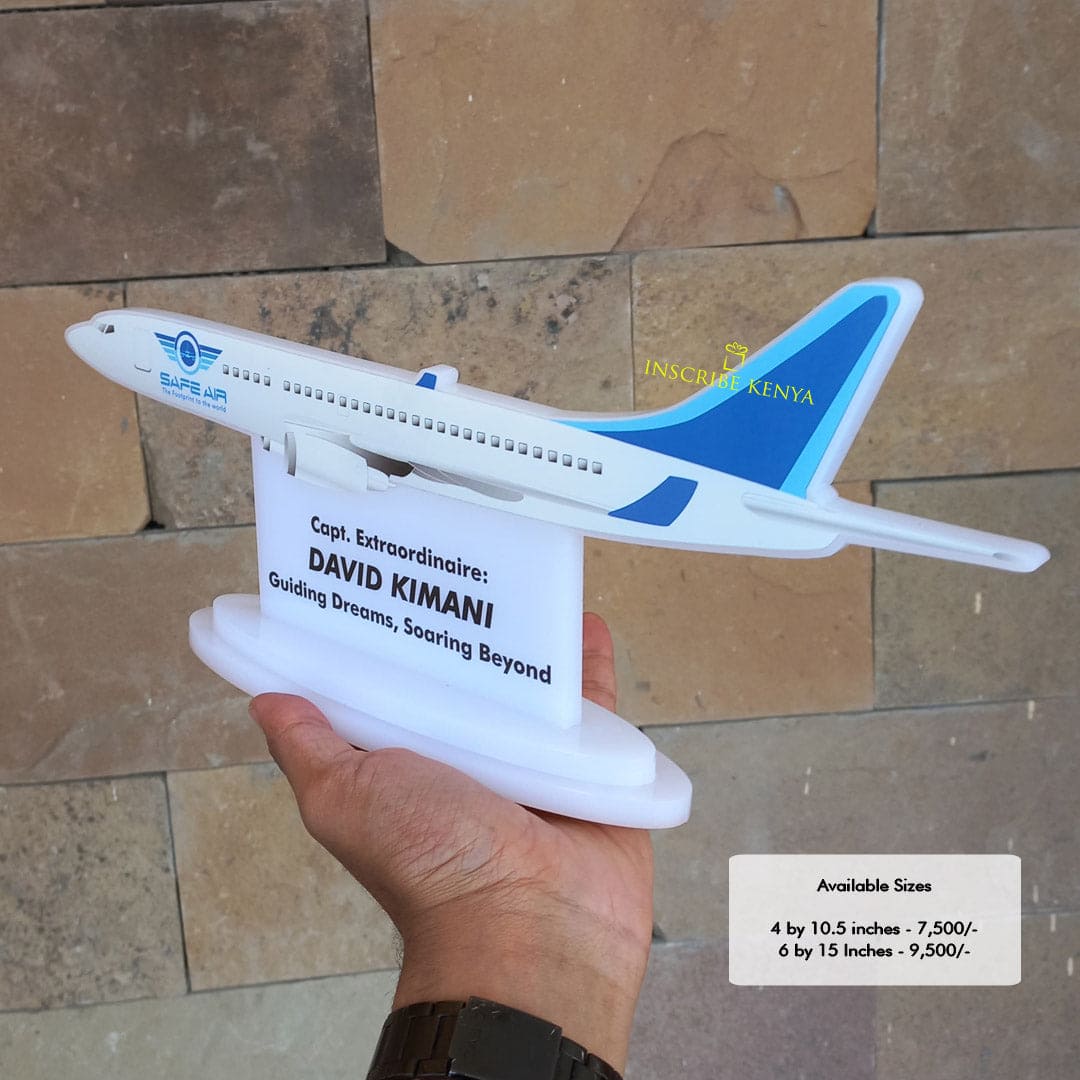 Acrylic Boeing Aeroplane Award Trophy – InscribedGiftsKe