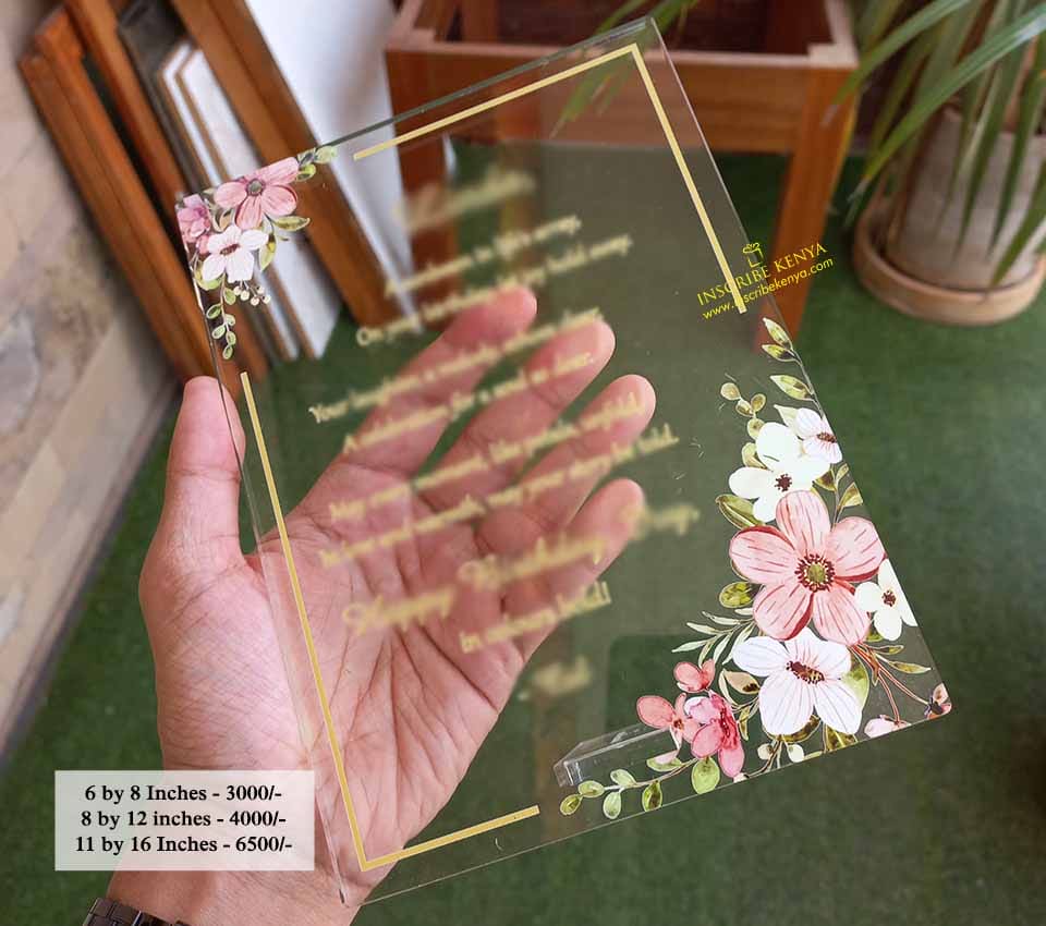Floral Acrylic Message Plaque – InscribedGiftsKe