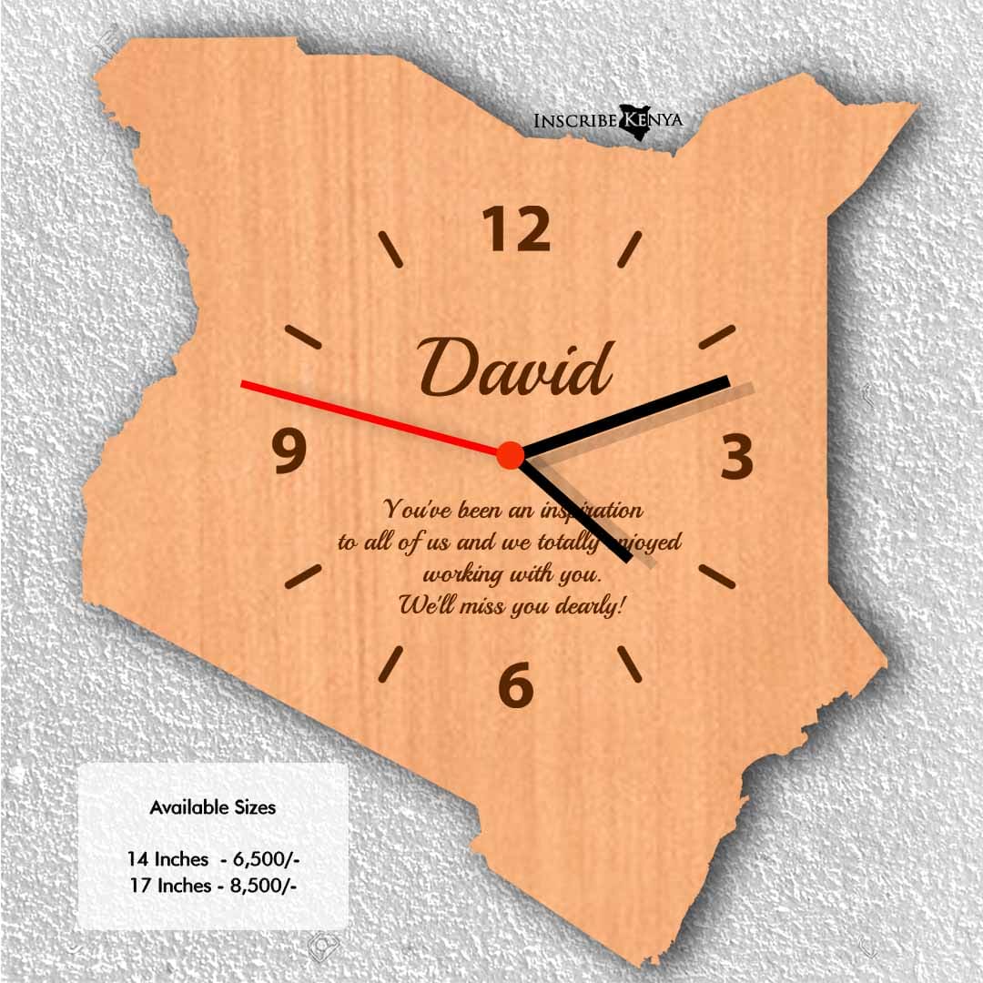 Kenya Wooden Wall Clock Light – InscribedGiftsKe
