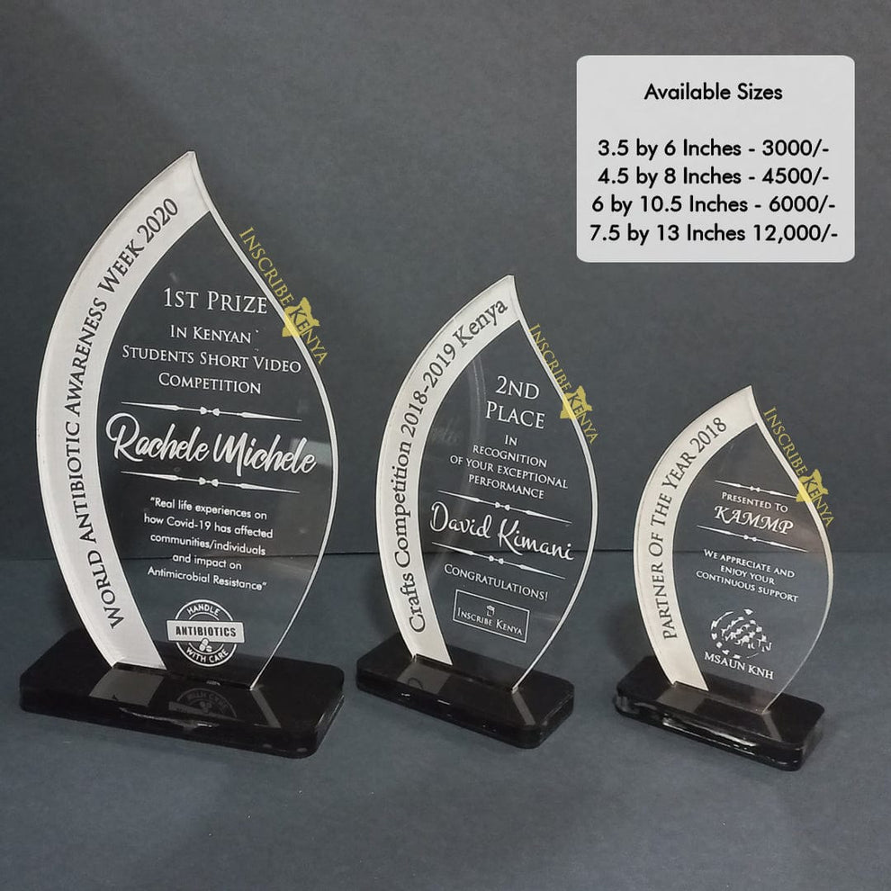 Acrylic Cone Award/Tophy Plaque A019 – InscribedGiftsKe